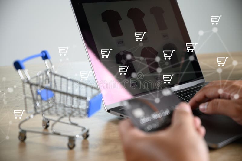 Business People Use Technology E-commerce Internet Global Marketing ...