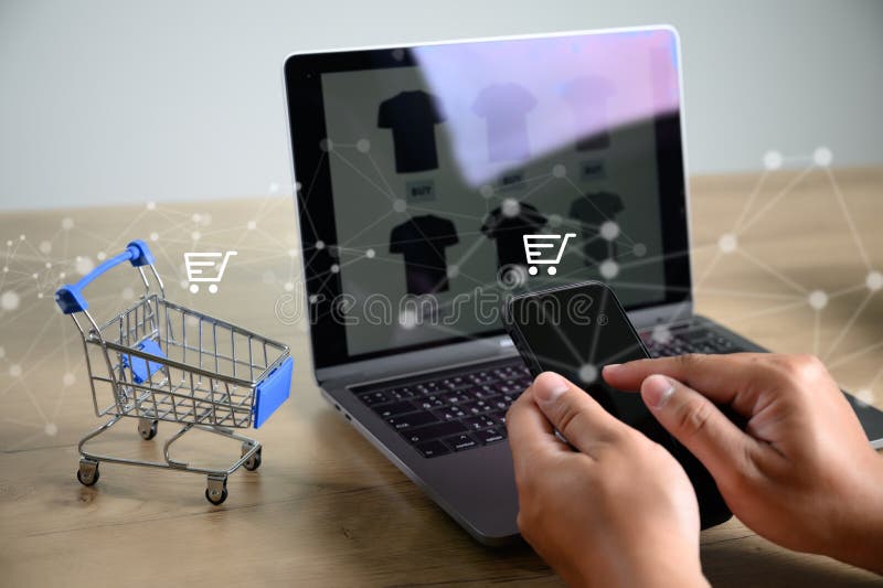 Business People Use Technology E-commerce Internet Global Marketing ...