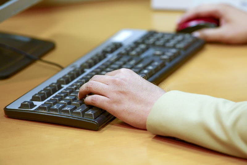 Business People Using a Computer on the Desk Stock Image - Image of ...
