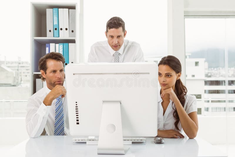 Business People Using Computer in Office Stock Image - Image of staff ...