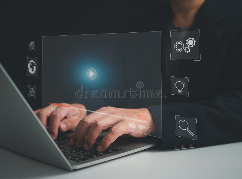 Online Education, Technology Studying at Home Using Laptop Computer ...