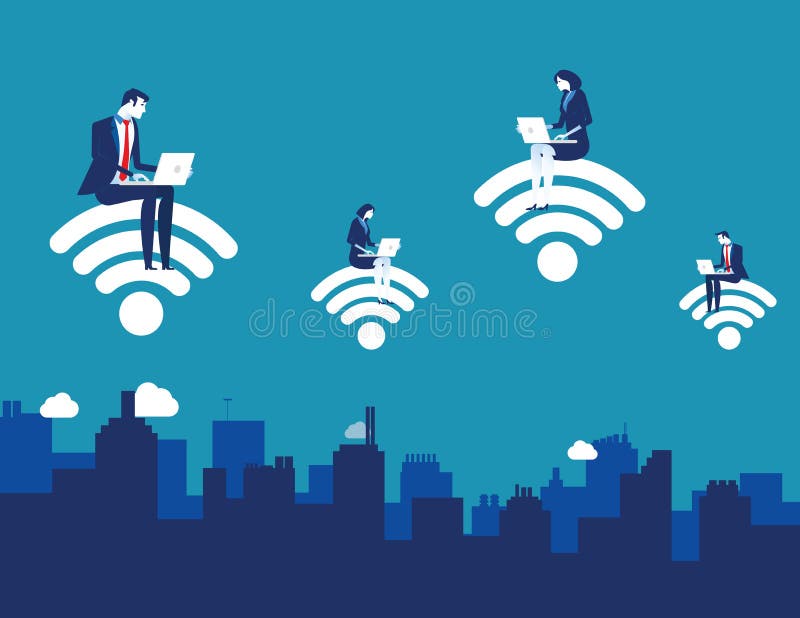 Internet Support Service Logo in Large Modern Data Center with Multiple ...