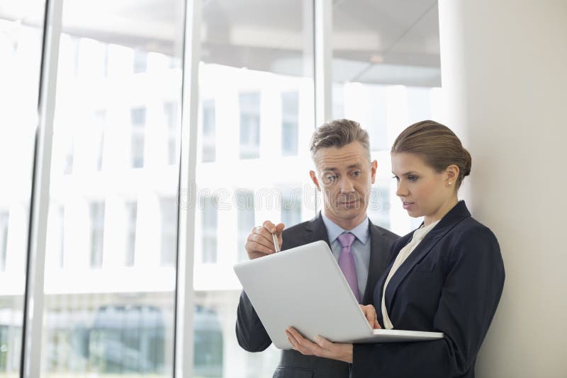 Business People Using Laptop in Office Stock Image - Image of laptop ...