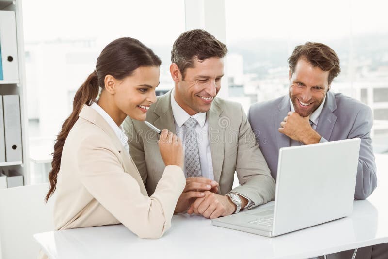 Business People Using Laptop in Office Stock Photo - Image of ...