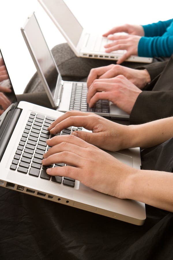 Business People Using Laptops To Make Notes Stock Image - Image of ...