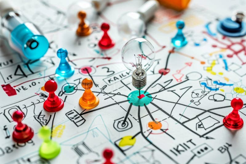 Business People Using Light Bulb Representing Innovative Thinking in ...