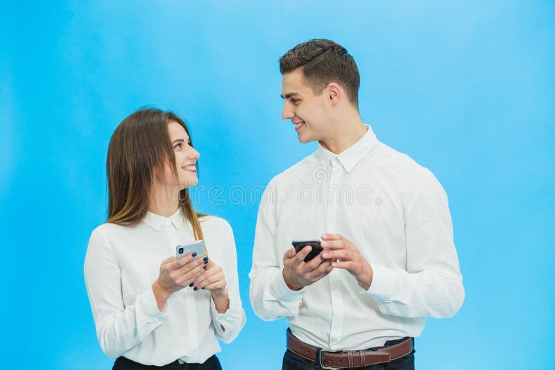 Business People Using Smartphones, Completing Some Work Tasks Against ...