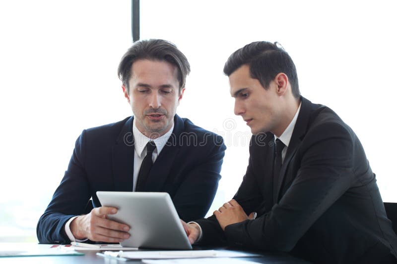 Business People Using Tablet Stock Image - Image of indoors, looking ...
