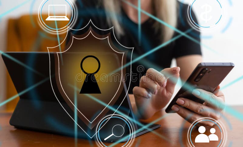 Business People Using Tablet Pc With Virtual Screen Login To Personal
