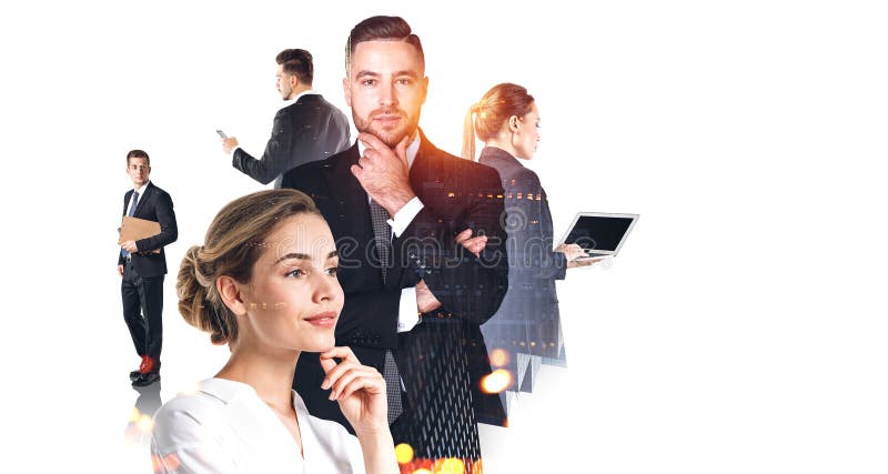 Business People Using Technology for Online Network and Communication ...