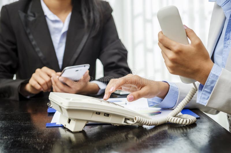 Business People Using Telephone Stock Image - Image of communication ...