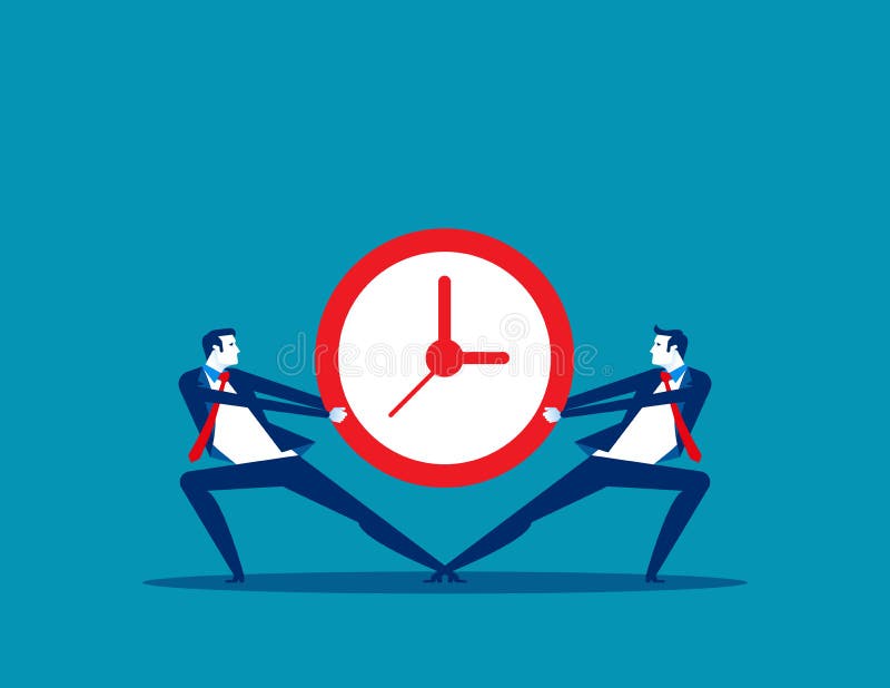 Business People and Vying for Time. Concept Business Vector, Take Time ...