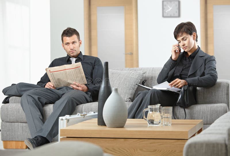 Business people waiting stock image. Image of communication - 11387357