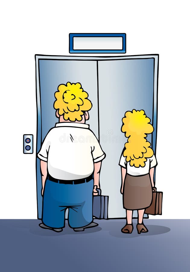 Business-people Waiting for Elevator Stock Illustration - Illustration ...