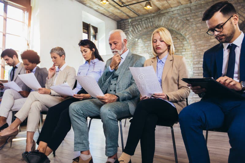 Business People Waiting for Job Interview Stock Image - Image of ...