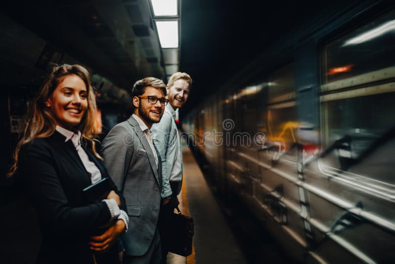 Business People Waiting for Metro in Subway Stock Photo - Image of ...
