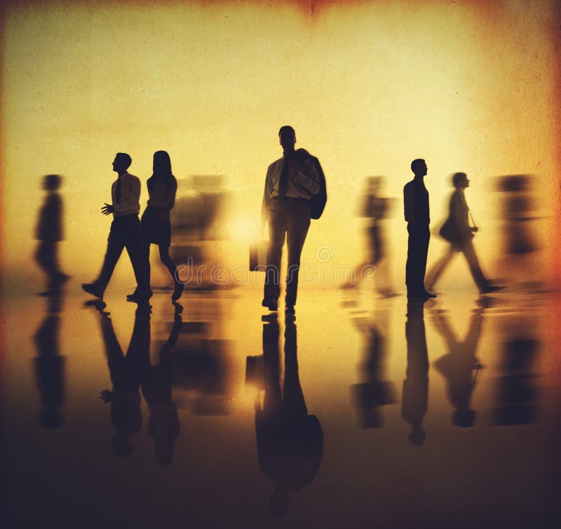 Business People Walking Commuter Rush Hour Concept Stock Image - Image ...