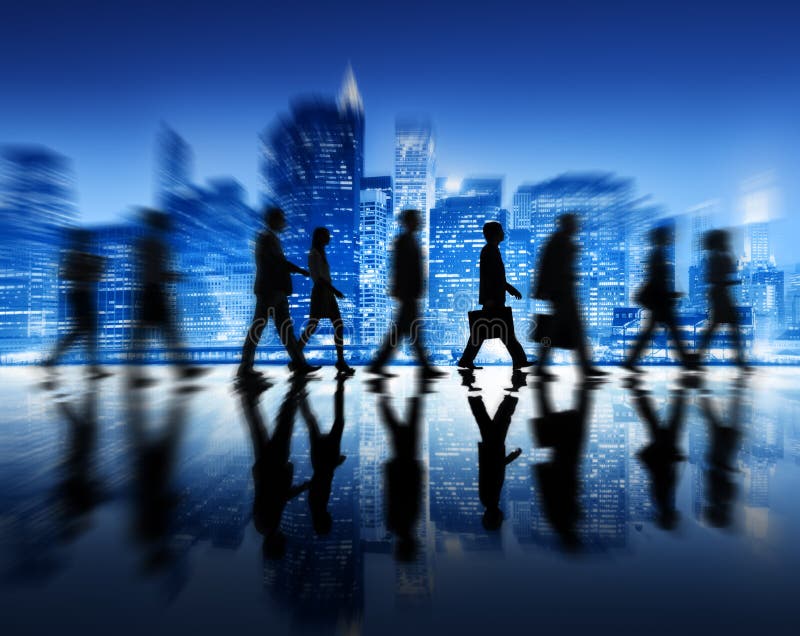 Business People Walking Commuter Rush Hour Concept Stock Photo - Image ...