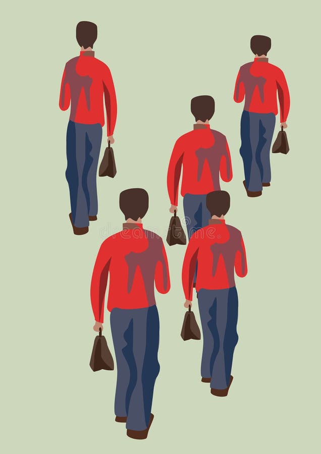 Business People Walking Forward One after Another Stock Illustration ...