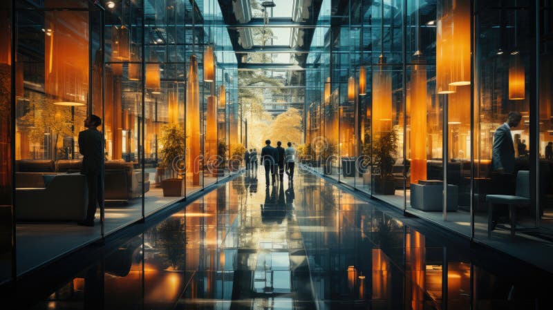 Business People Walking on a Modern Walkway. Stock Photo - Image of ...