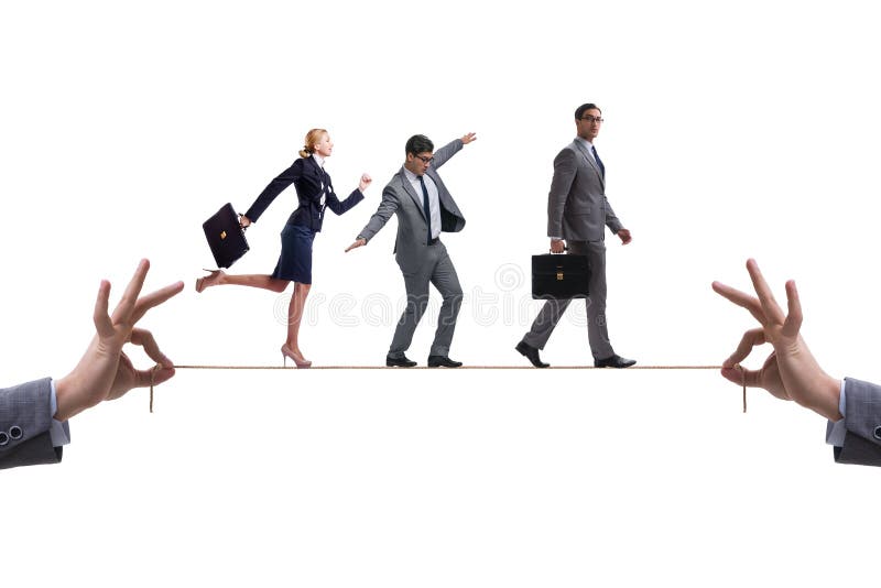 Business People Walking on Tight Rope Stock Photo - Image of line ...