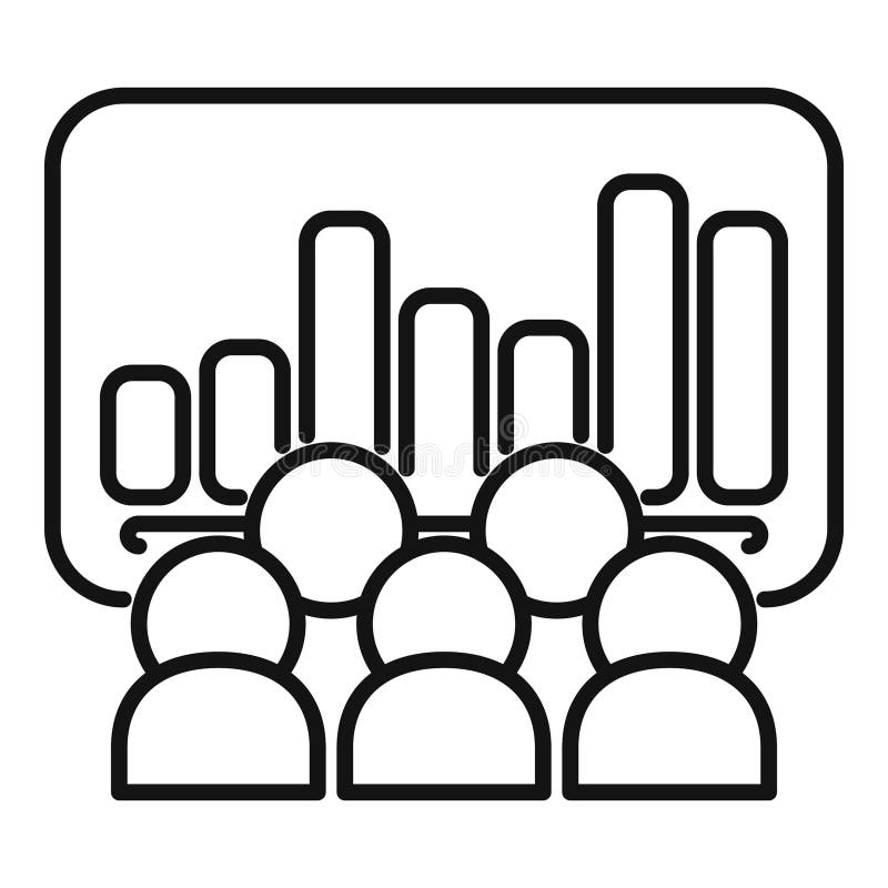 Business People Watching Growing Bar Chart Presentation Icon Stock ...