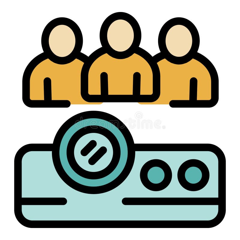 Business People Watching Video Projector Presentation Icon Stock ...