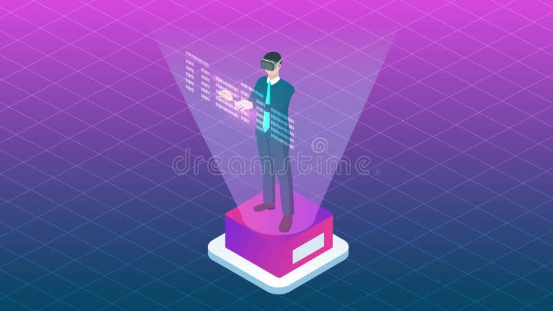 Business People Wearing Virtual Reality Headset with Touching Vr ...