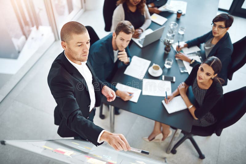 Business People, Whiteboard and Sticky Notes for Plan in Office ...