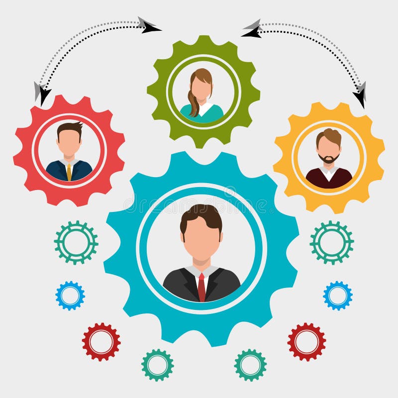 Business People Work Graphic Stock Illustration - Illustration of gears ...
