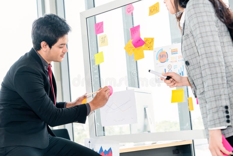 Business People Work on Project Planning Board Stock Image - Image of ...