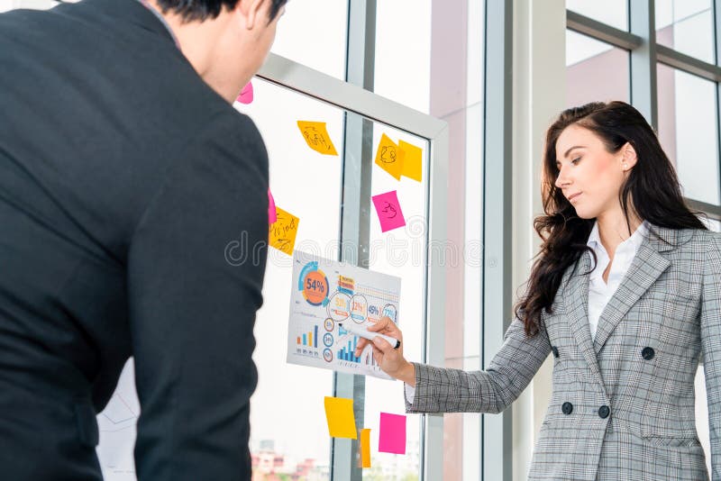 Business People Work on Project Planning Board Stock Image - Image of ...