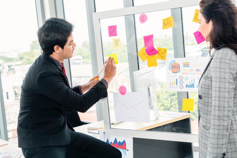 Business People Work on Project Planning Board Stock Photo - Image of ...