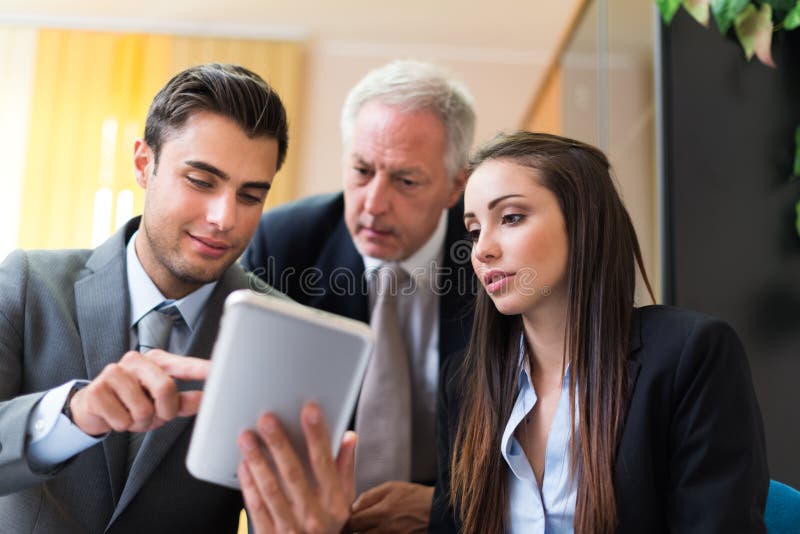 Business People at Work with Tablet Stock Image - Image of legal, firm ...