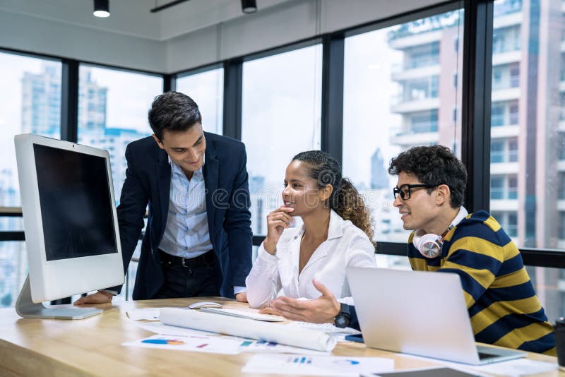 Business People Work in Teams while Working in the Office Stock Photo ...