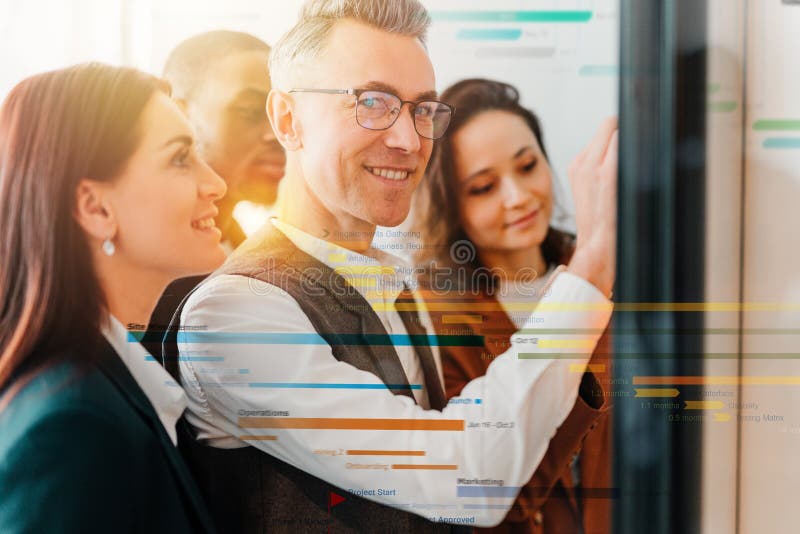 Business People Work Together As Teamwork and Partner with Stickers ...