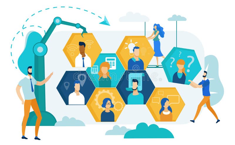 Business People Work Together, Develop Strategy. Stock Vector ...