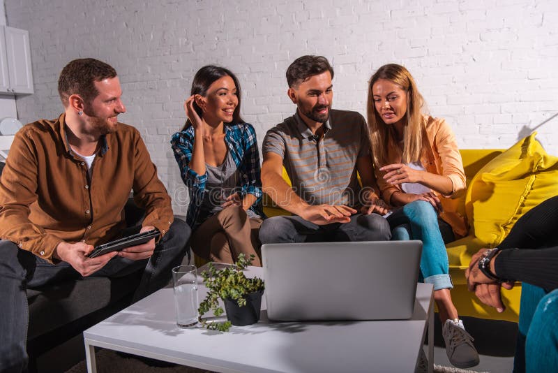 Business People that Work Together in Office with a Laptop Stock Image ...