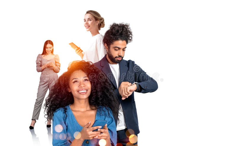 Business People Work Together Thinking about Creative Ideas for Stock ...