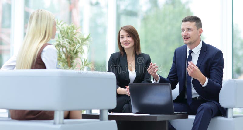 Business People Working Around Table in Modern Office Stock Image ...