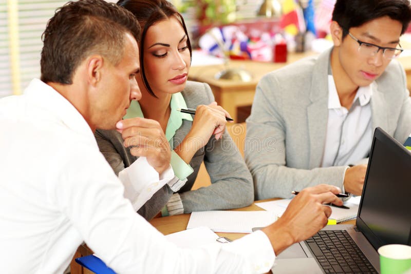 Business People Working Around Table Stock Image - Image of person ...