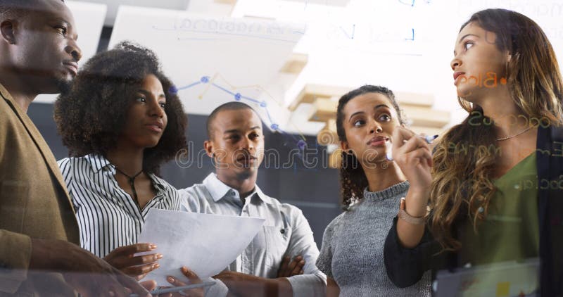 Business People, Working and Board Notes in Office with Meeting and ...