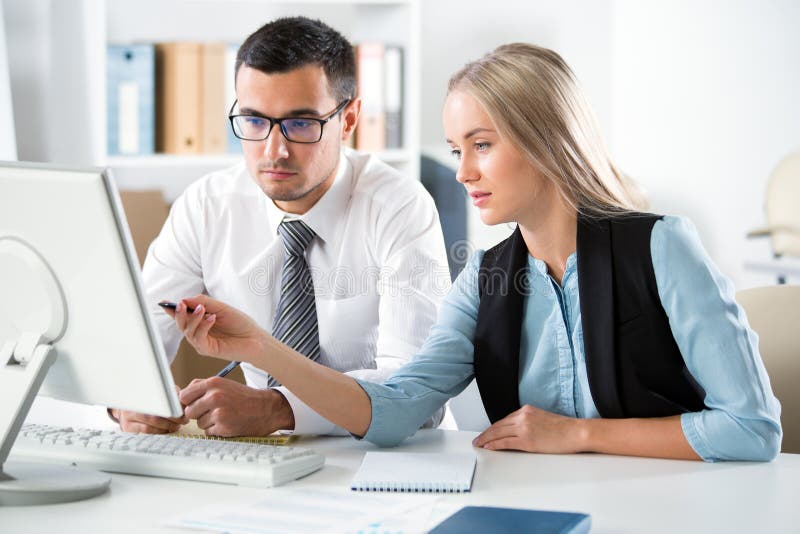Business People Working with Computer Stock Photo - Image of manager ...