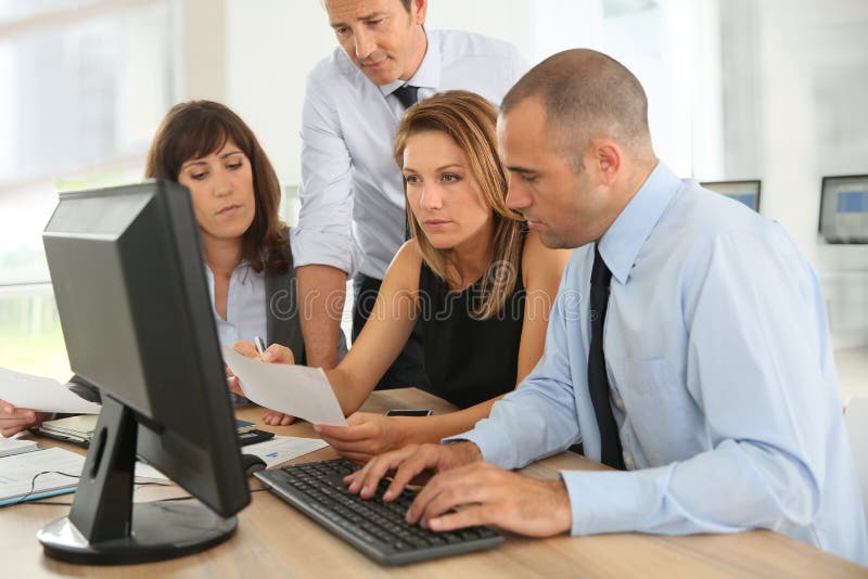 Business People Working on Computer Stock Image - Image of finance ...