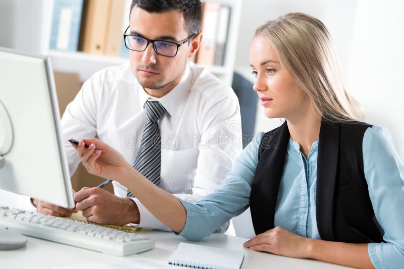 Business People Working with Computer Stock Image - Image of business ...