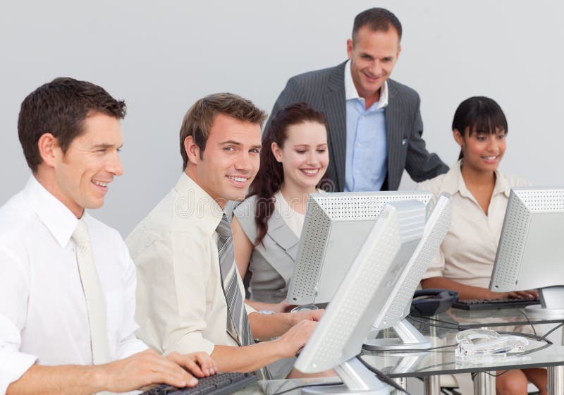 Business People Working with Computers Stock Image - Image of ...