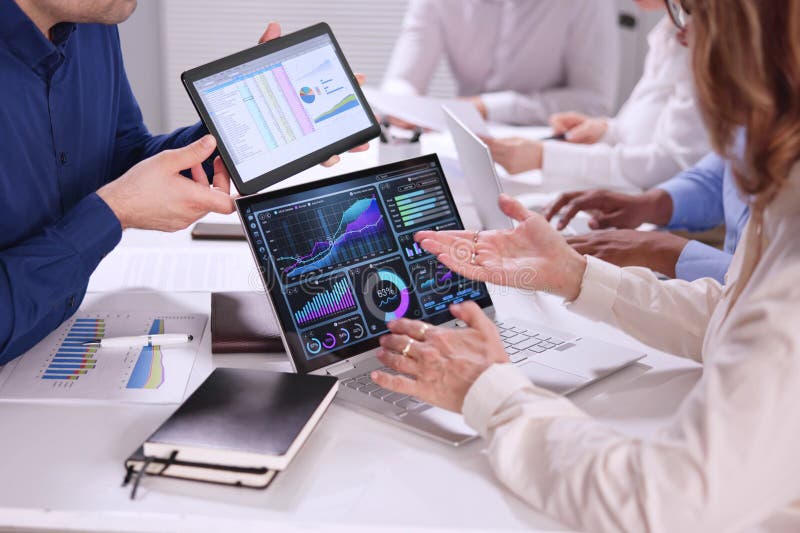 Business People Working on Dashboard Using Computer Stock Image - Image ...