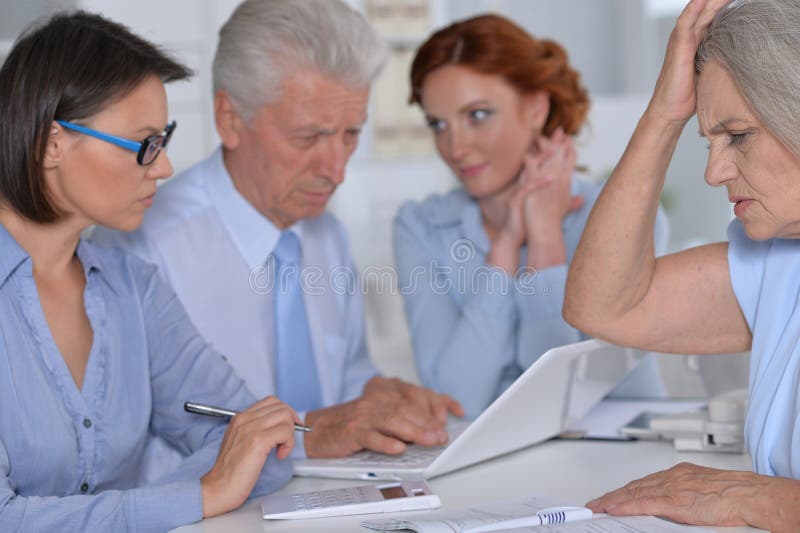 Business People Working at Desk in Office Stock Image - Image of ...