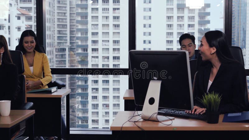 Business People Working with Desktop Computer. Stock Image - Image of ...