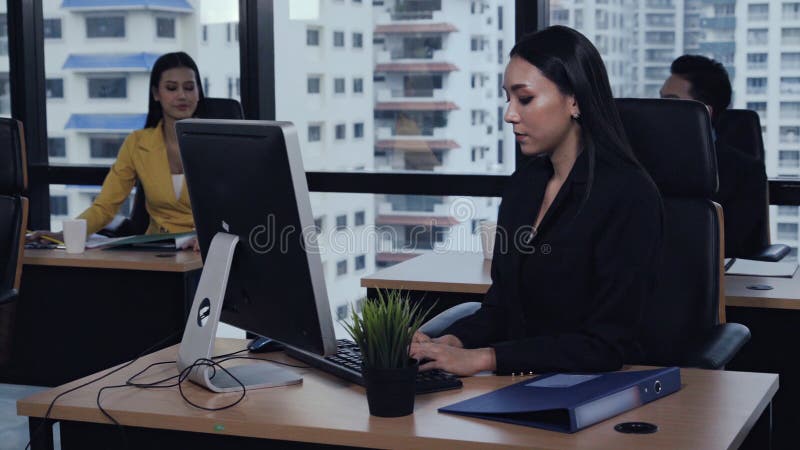 Business People Working with Desktop Computer. Stock Photo - Image of ...